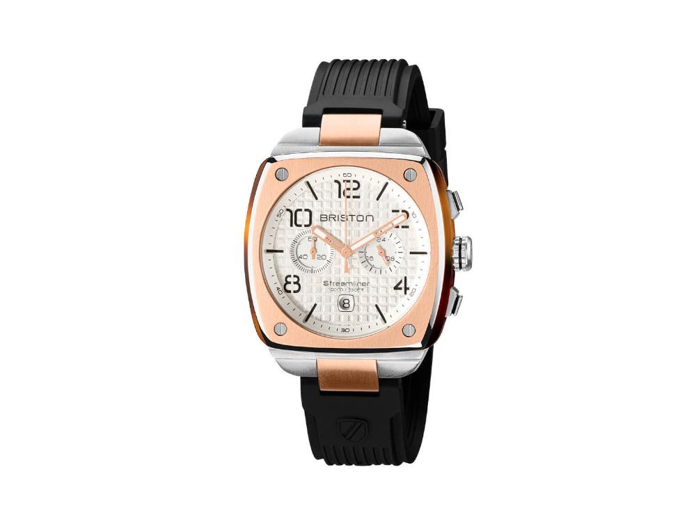 Briston Streamliner Urban Quartz Watch, PVD, White, 42 mm, 22142.RGS.T ...