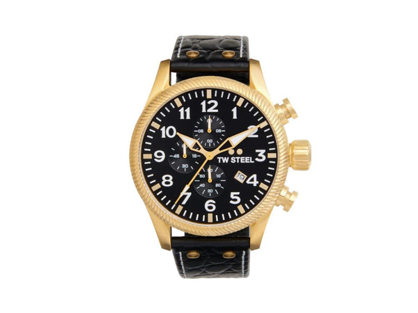 TW Steel Volante Quartz Watch, Black, 48 mm, Leather strap, 10 atm, VS ...